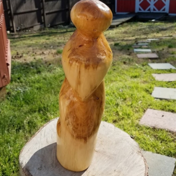 Accents | Hand Carved Tree Log Wood Praying Sculpture | Poshmark